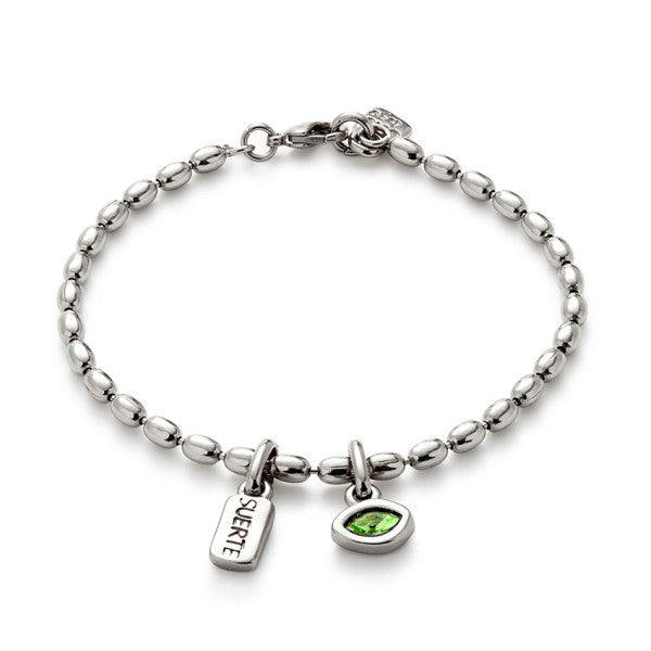 UNOde50 Bracelet with 'Suerte' and Oval Green Crystal Charm – The ...