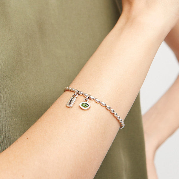 UNOde50 Bracelet with 'Suerte' and Oval Green Crystal Charm – The ...